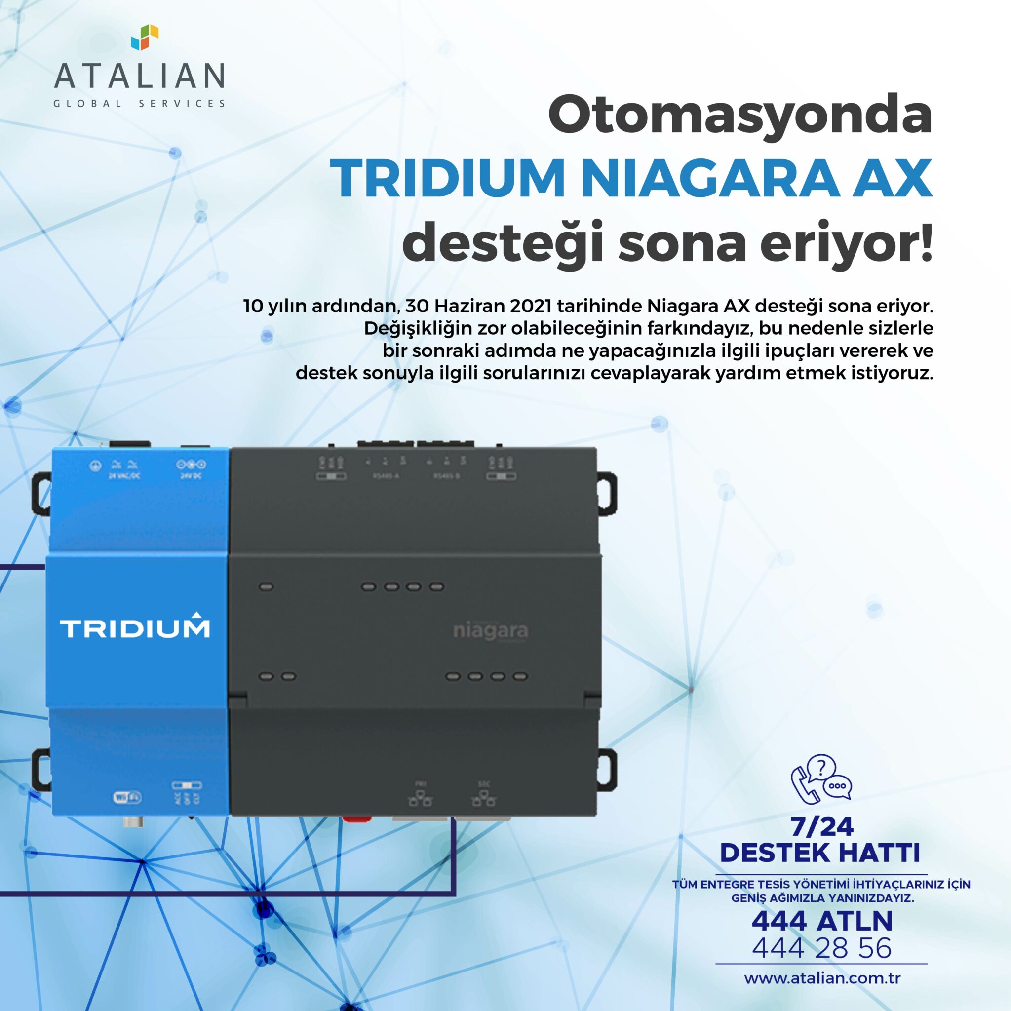 Otomasyonda TRIDIUM NIAGARA AX desteği sona eriyor! - Atalian Türkiye
